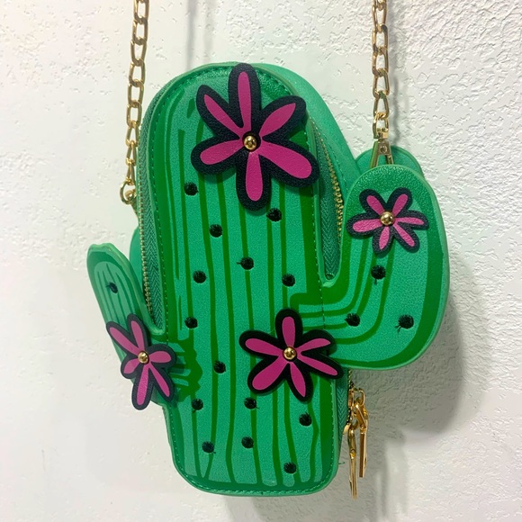 None | Bags | Cactus Shaped Crossbody Purse With Chain Fun Shape Bag ...